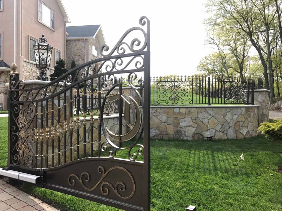 Custom Driveway Gate with Cast Balusters and Personalized Family ...
