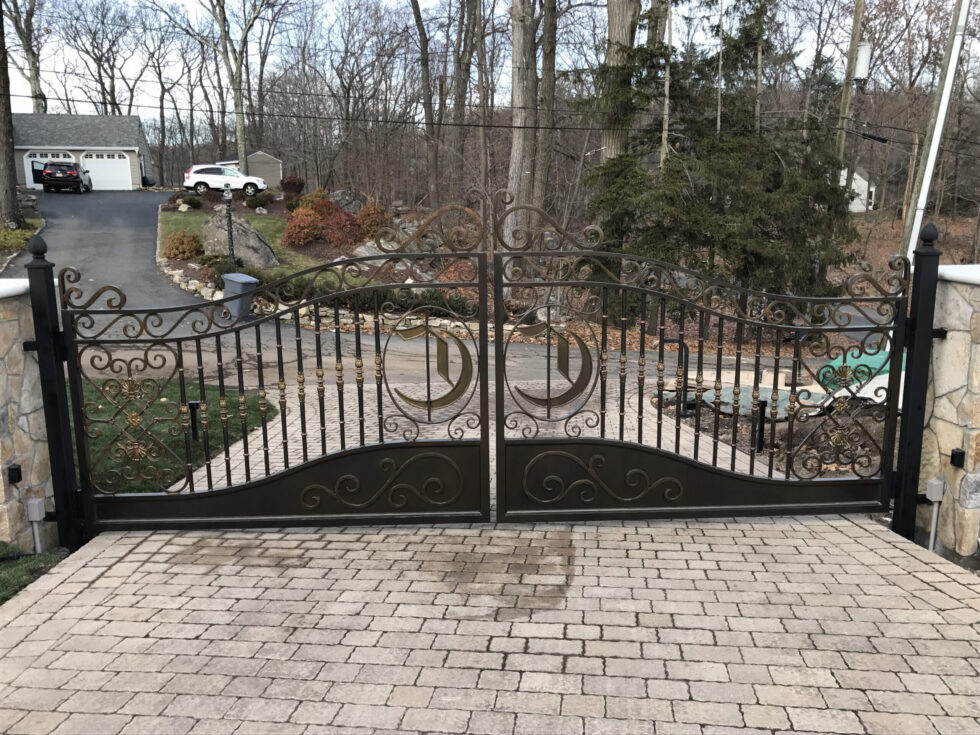 Custom Driveway Gate with Cast Balusters and Personalized Family ...
