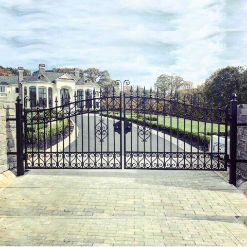 Wrought Iron Driveway Gates Greet Visitors with Grandeur | Newman Iron ...